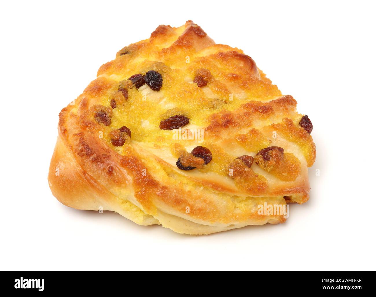 Danish Raisin bread isolated on white background Stock Photo - Alamy