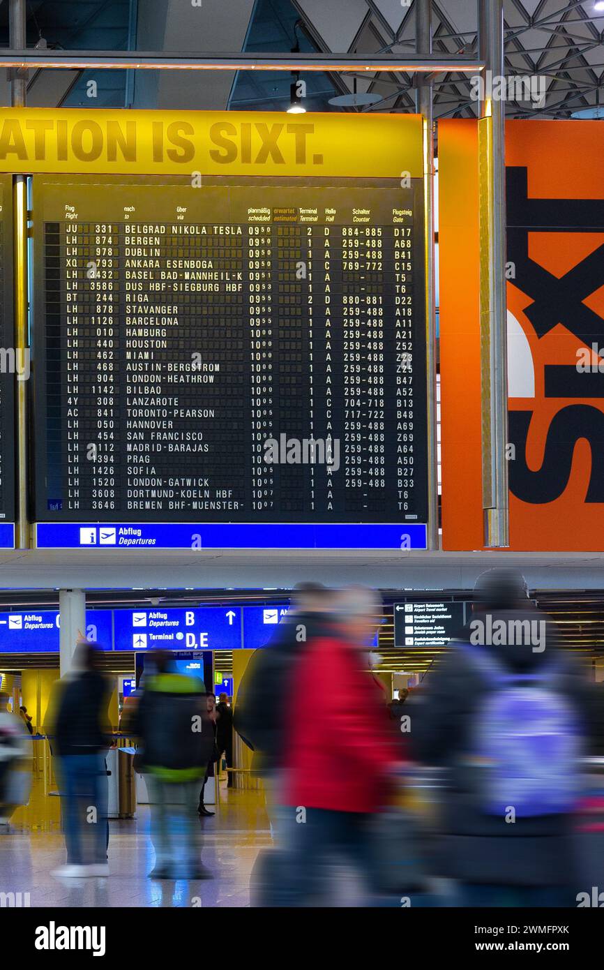 Frankfurt Airport, Germany - February 19, 2024: a SIXT advertisement ...