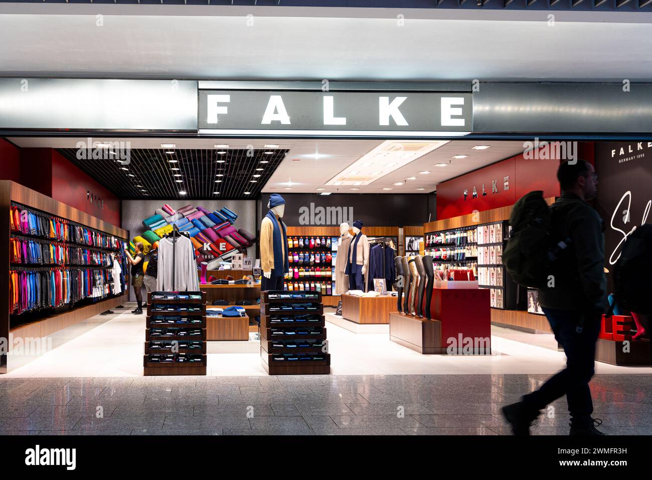 Frankfurt Airport, Germany - February 19, 2024: view at the Falke store ...