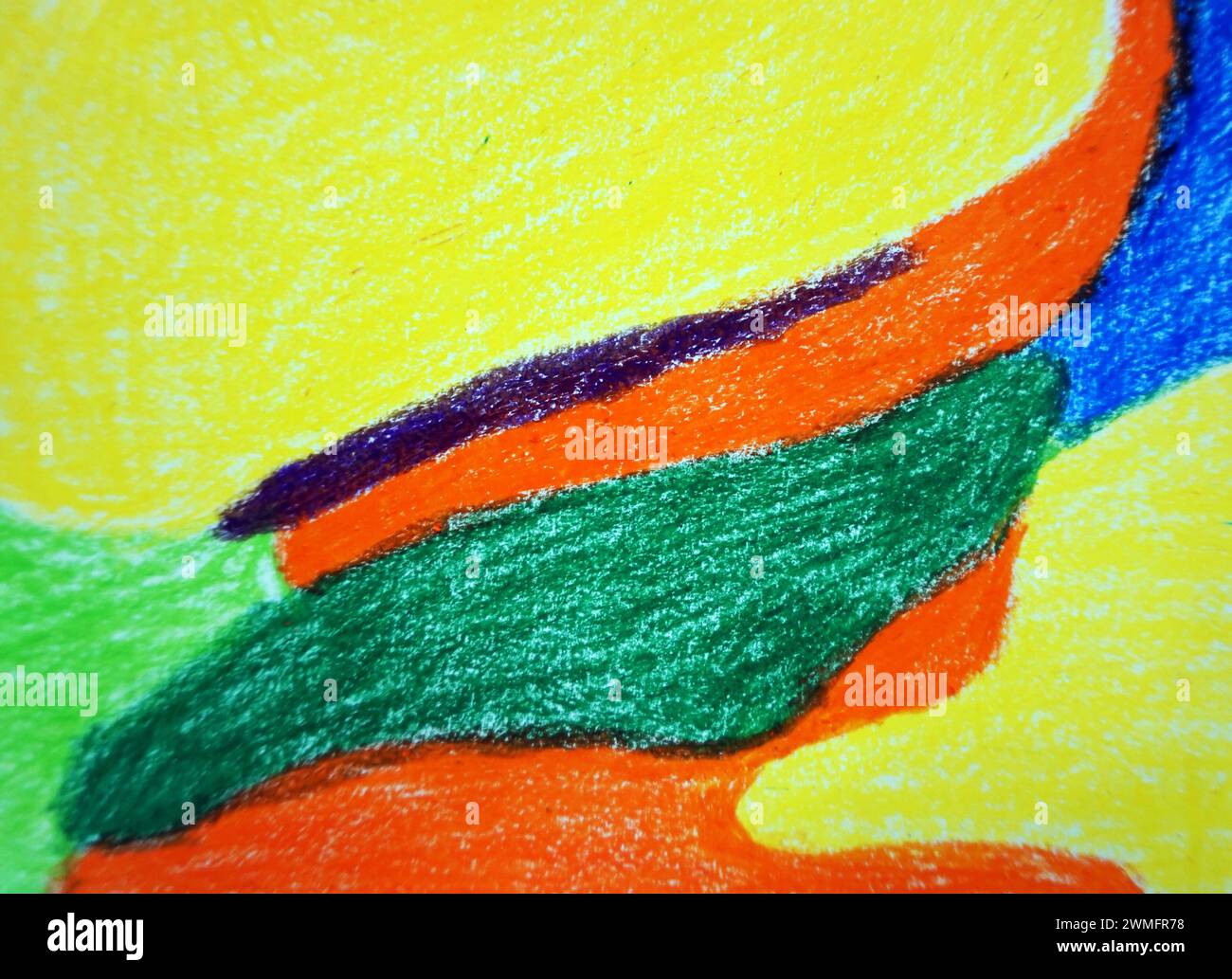 abstract drawing colorful wax crayon geometric shape Stock Photo - Alamy