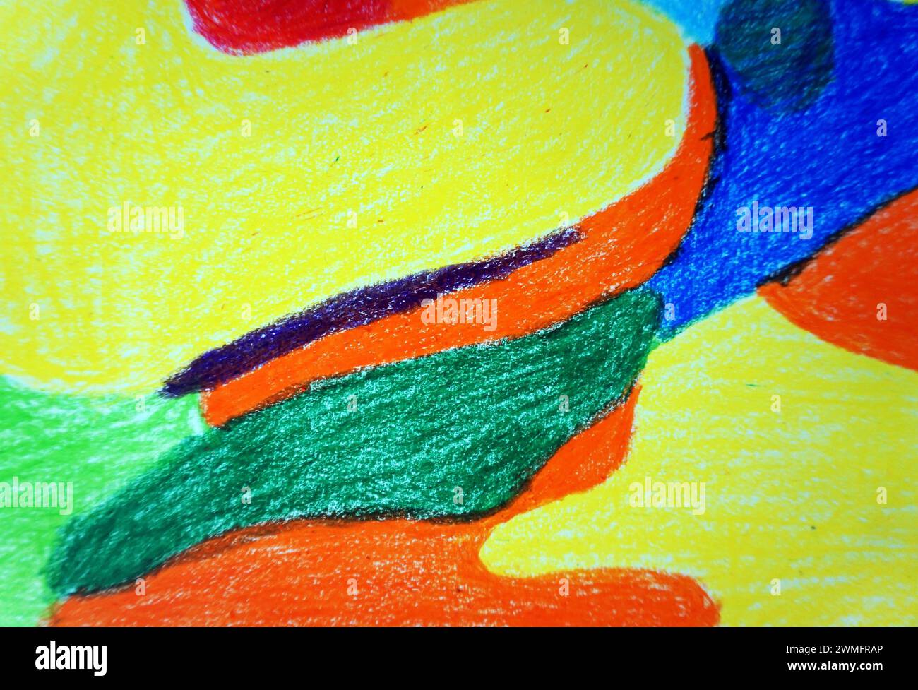 abstract drawing colorful wax crayon geometric shape Stock Photo - Alamy