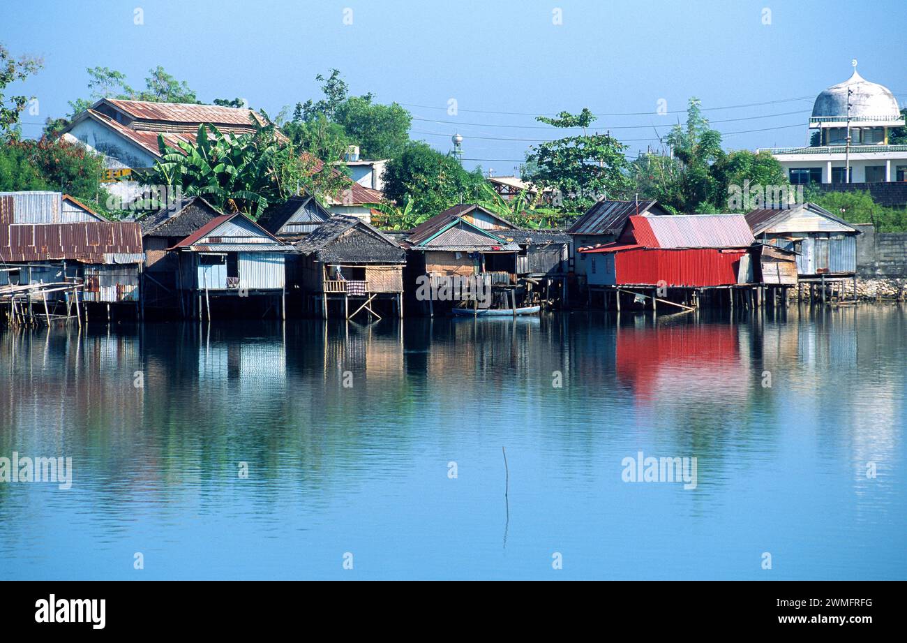 Parepare or Pare-Pare, stilt houses. Sulawesi, Indonesia Stock Photo ...