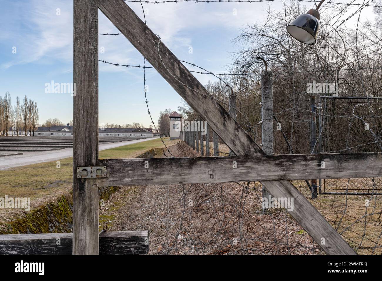 Old World War 2 Watchtower in the Dachau Concentration camp memorial ...
