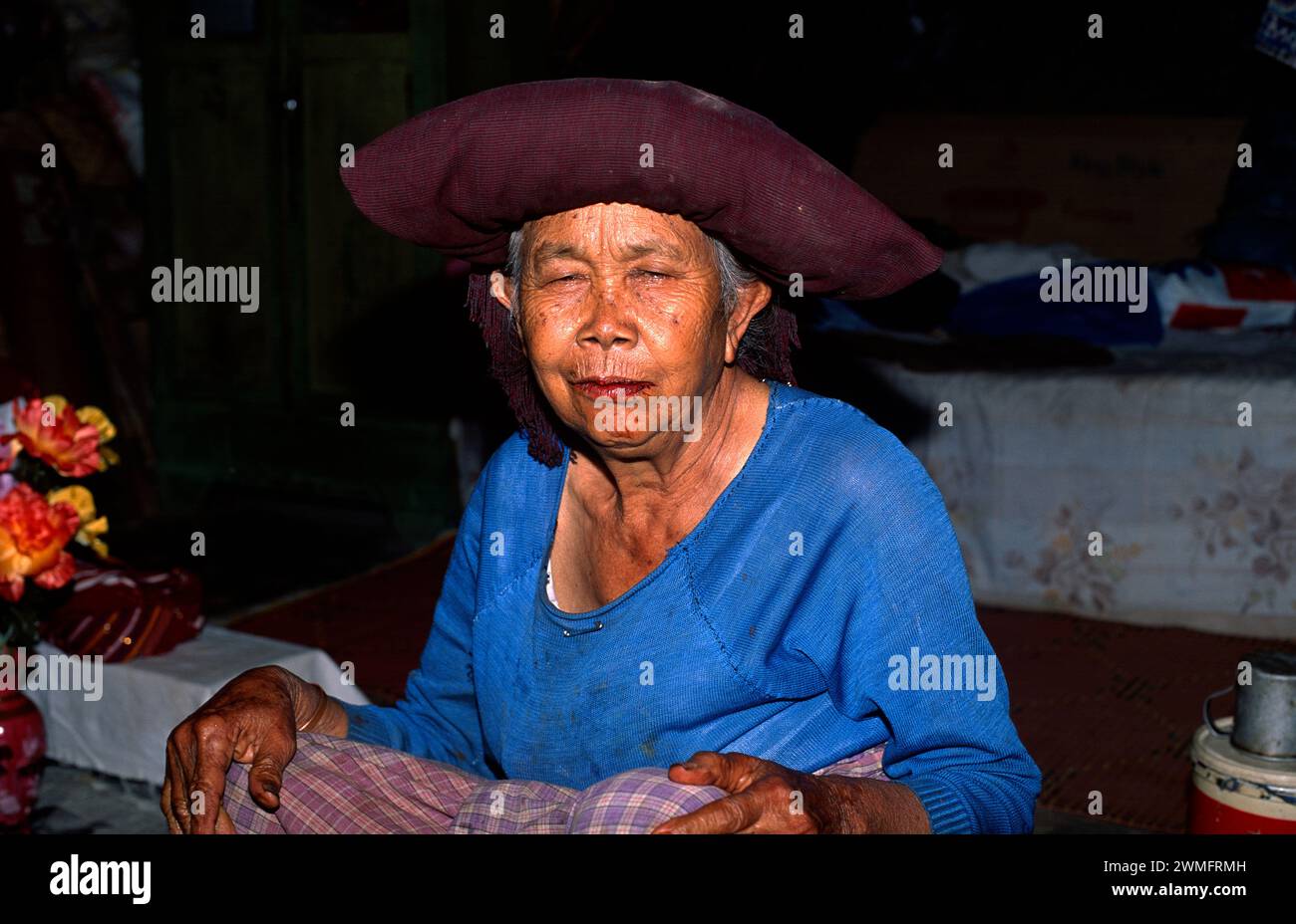 Batak woman chewing betel. Ambarita, Samosir Island, Lake Toba, Sumatra ...
