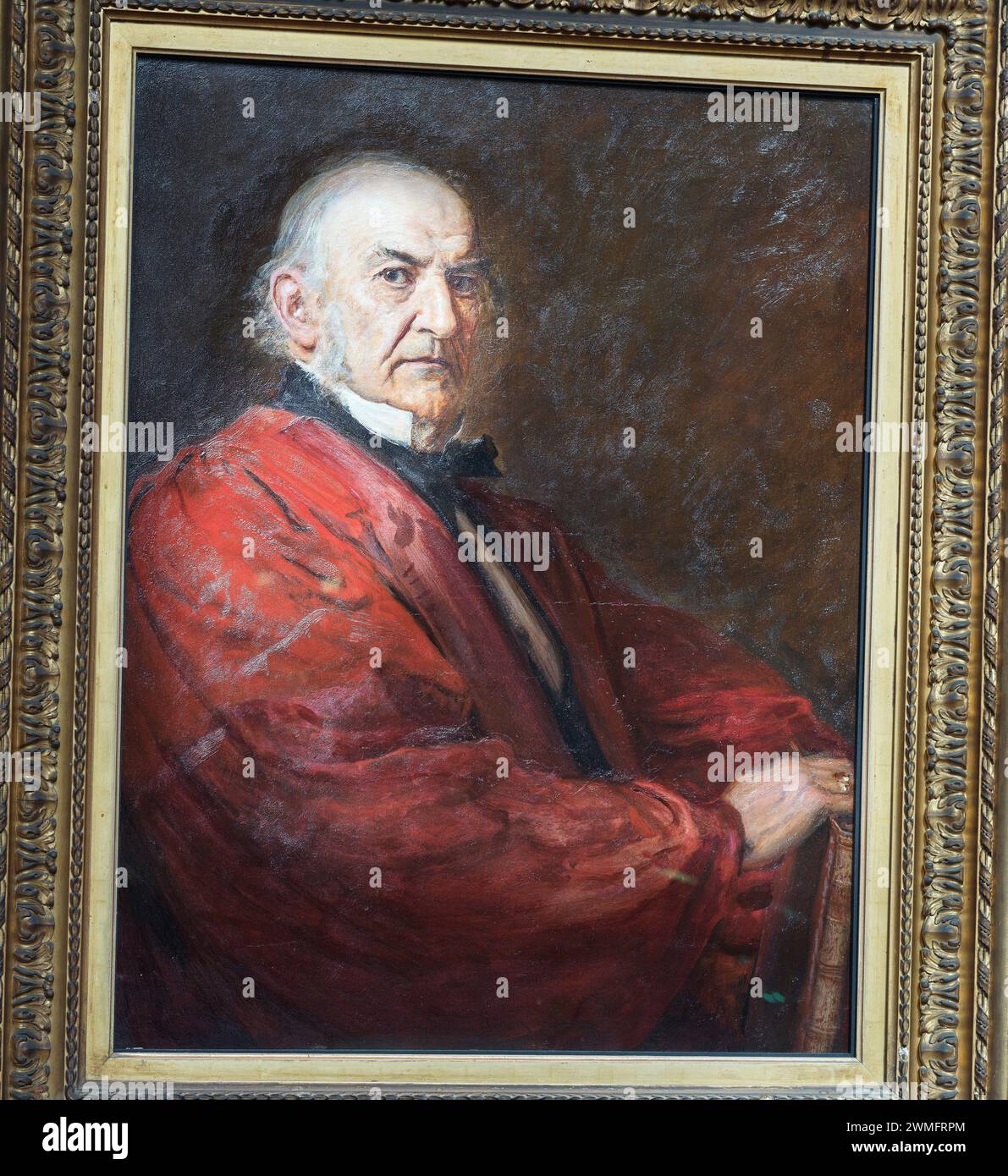 Portrait painting of William Gladstone aged 76 in 1885, in the dining ...