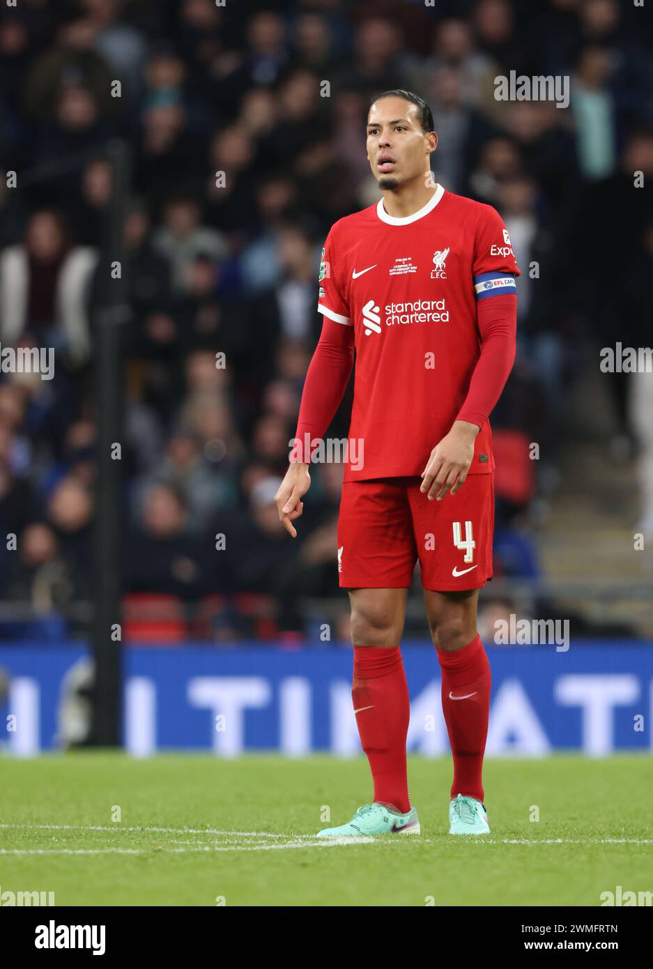 London, UK. 25th Feb, 2024. Virgil Van Dijk (L) at the Chelsea v ...