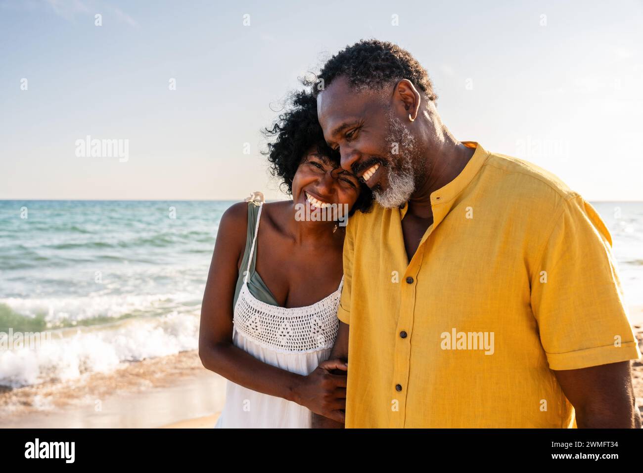 Beautiful mature black couple of lovers dating at the seaside - Married ...