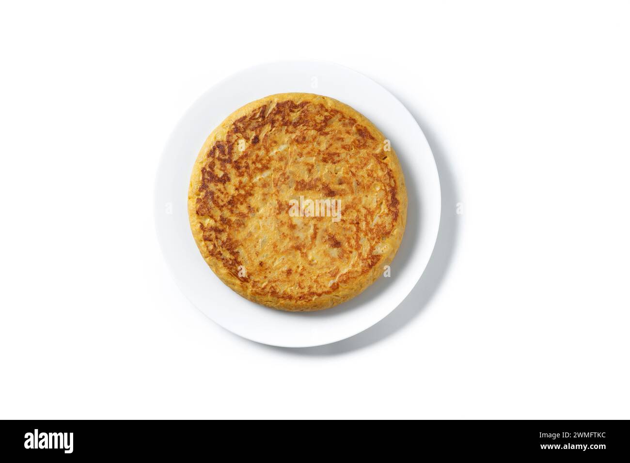 Traditional spanish omelette isolated on white background Stock Photo ...