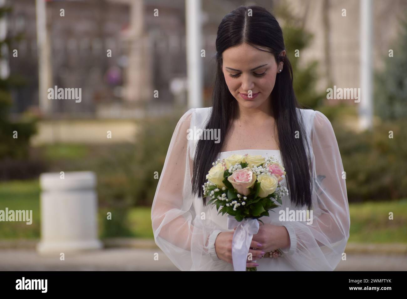 Shy bride hi-res stock photography and images - Alamy