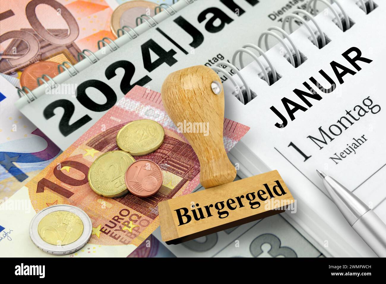 12,41 Euro German minimum wage and calendar 2024 January 1 Monday New ...