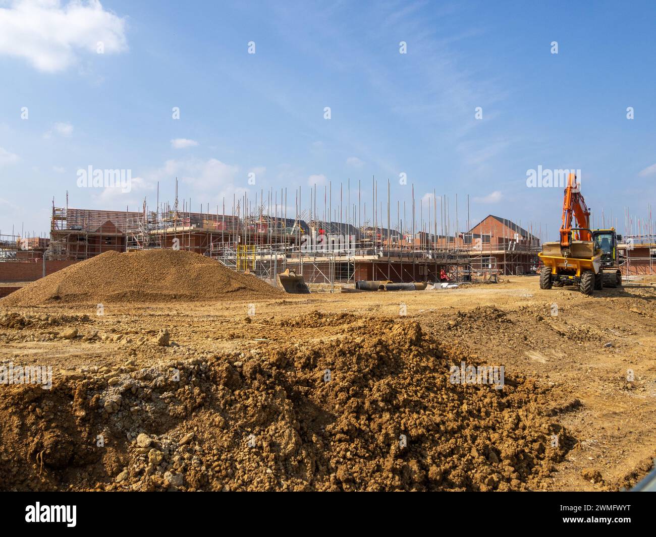 New residential housing under construction on a brownfield site ...