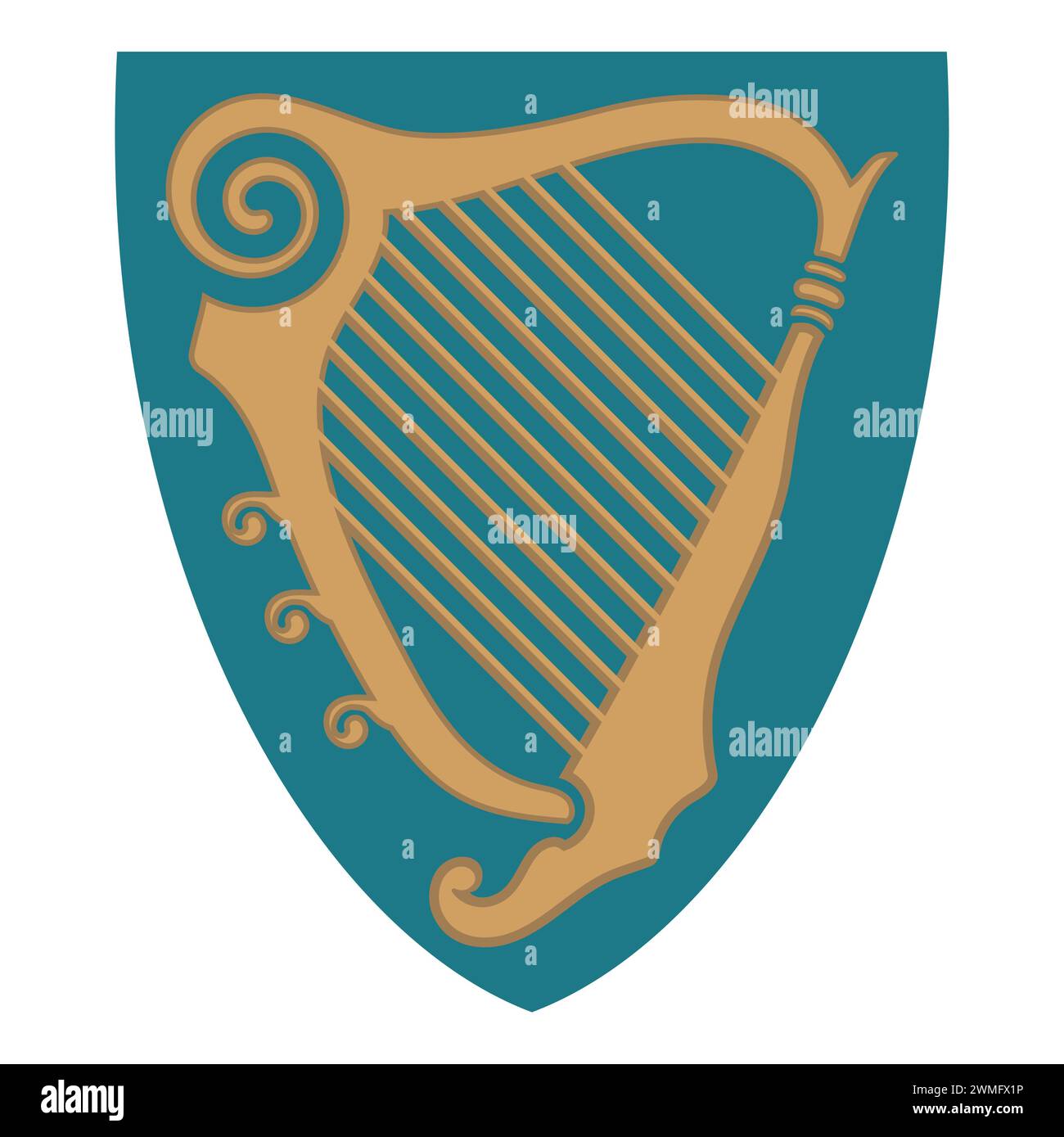 Irish harp illustration hi-res stock photography and images - Alamy