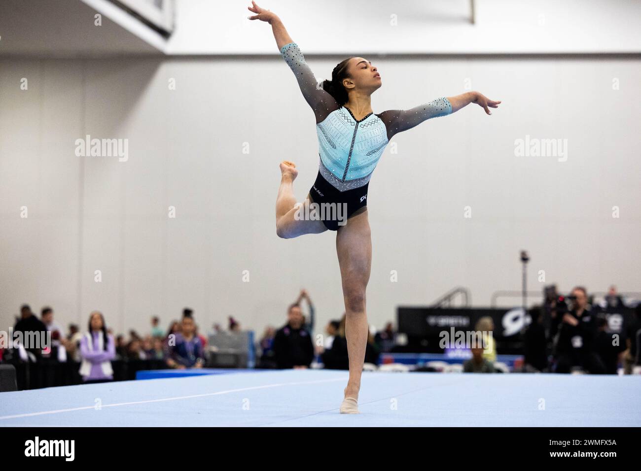 February 24, 2024: Gymnast Hezly Rivera during the 2024 Winter Cup ...