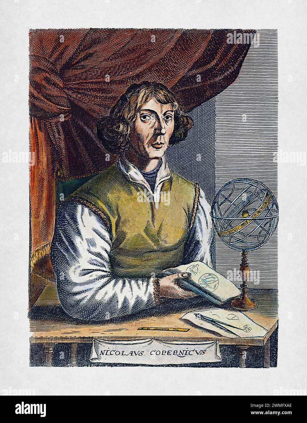 Portrait of the polymath Nicolaus Copernicus made in the 17th century ...