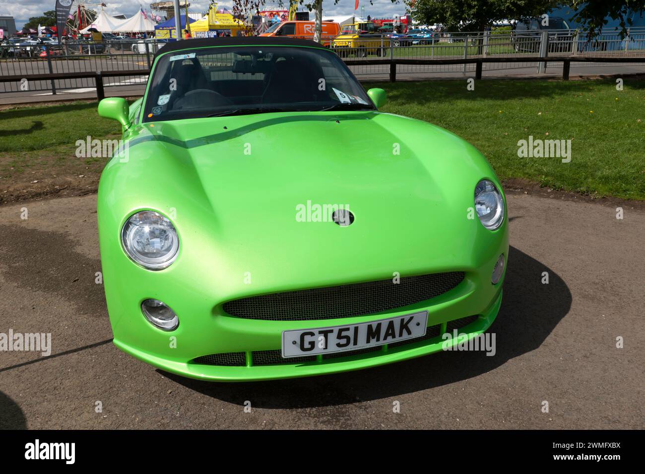 A Yellow, 2001, BMW Bertini GT25, on display at the 2023 Silverstone ...