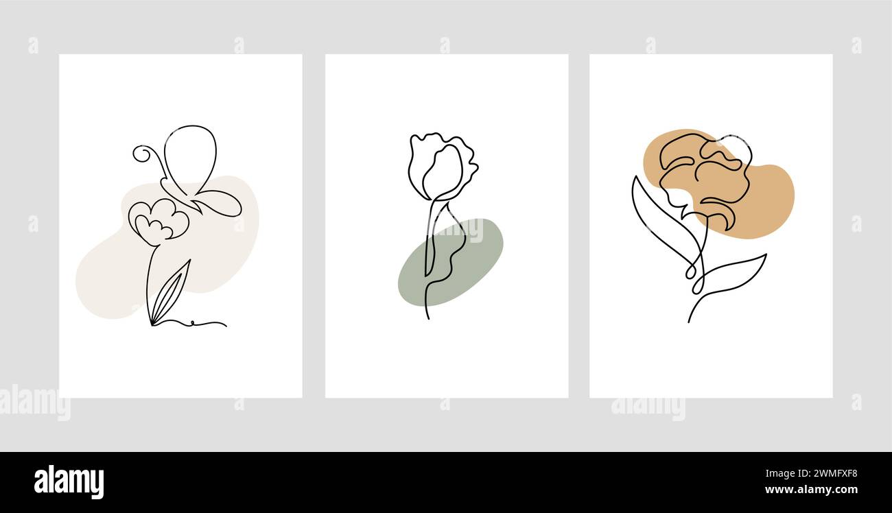 Pastel line art collection hi-res stock photography and images - Alamy