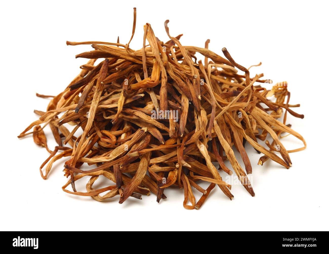 Dried Lily Buds on white background Stock Photo - Alamy