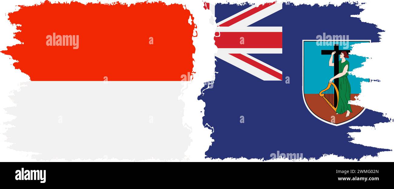Montserrat and Indonesia grunge flags connection, vector Stock Vector ... Montserrat and Indonesia grunge flags connection, vector Stock Vector ...