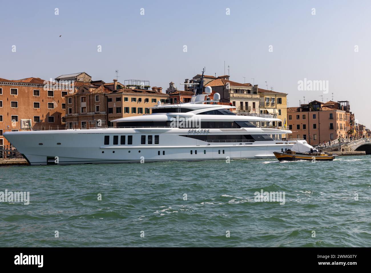 Venice, Italy - Sept 6, 2022: Moored in Venice Spectre is a 69 meter ...