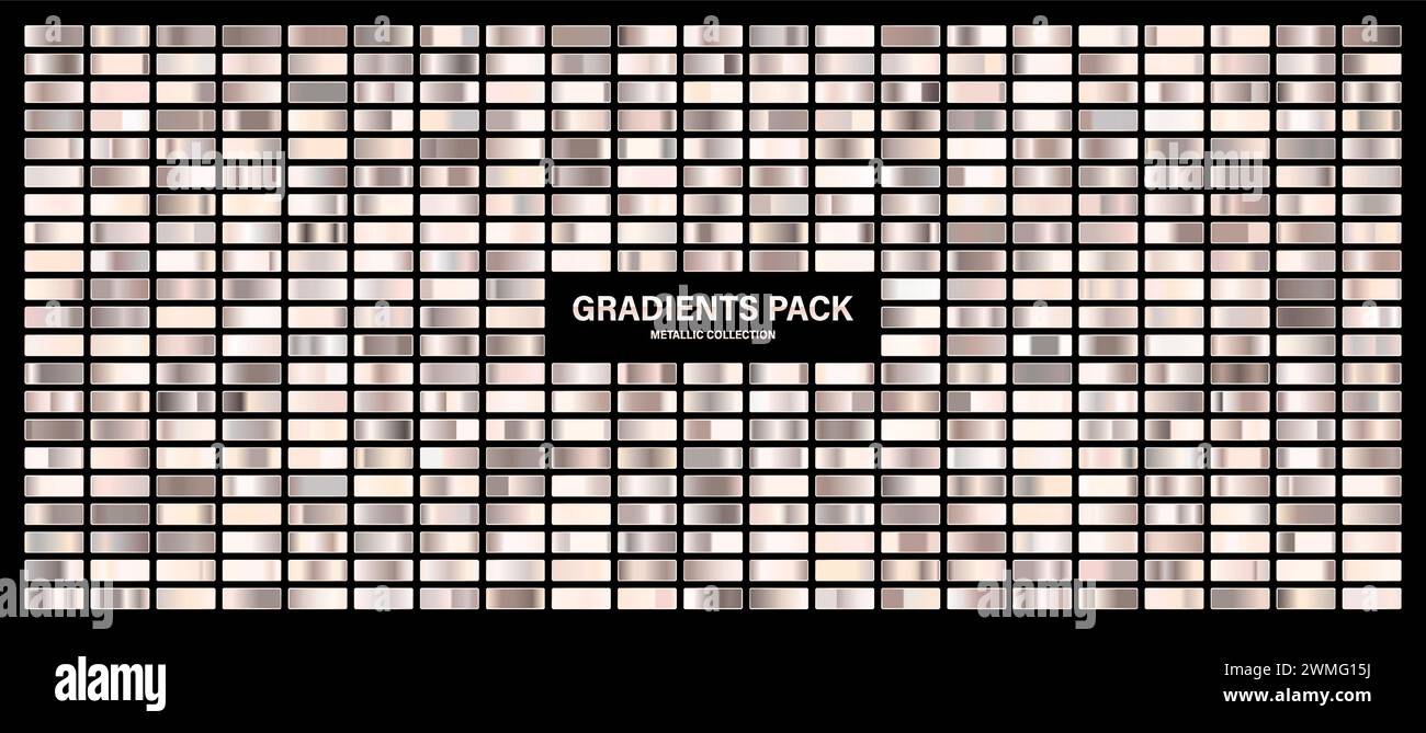 Silver glossy gradient, metal foil texture. Color swatch set ...
