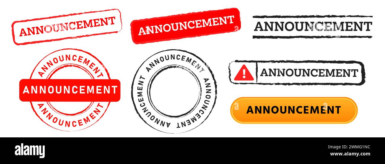 announcement rectangle and circle stamp label sticker sign attention ...