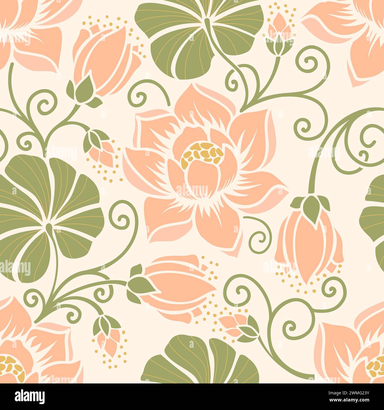 Vector flower seamless pattern background. Elegant texture for backgrounds. Classical luxury old ...