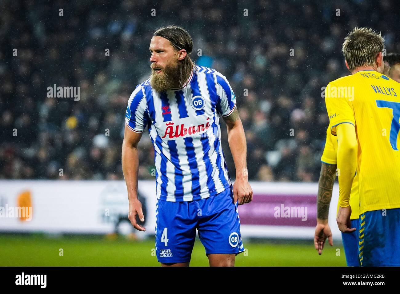 Odense, Denmark. 25th Feb, 2024. Bjorn Paulsen (4) of OB seen during ...