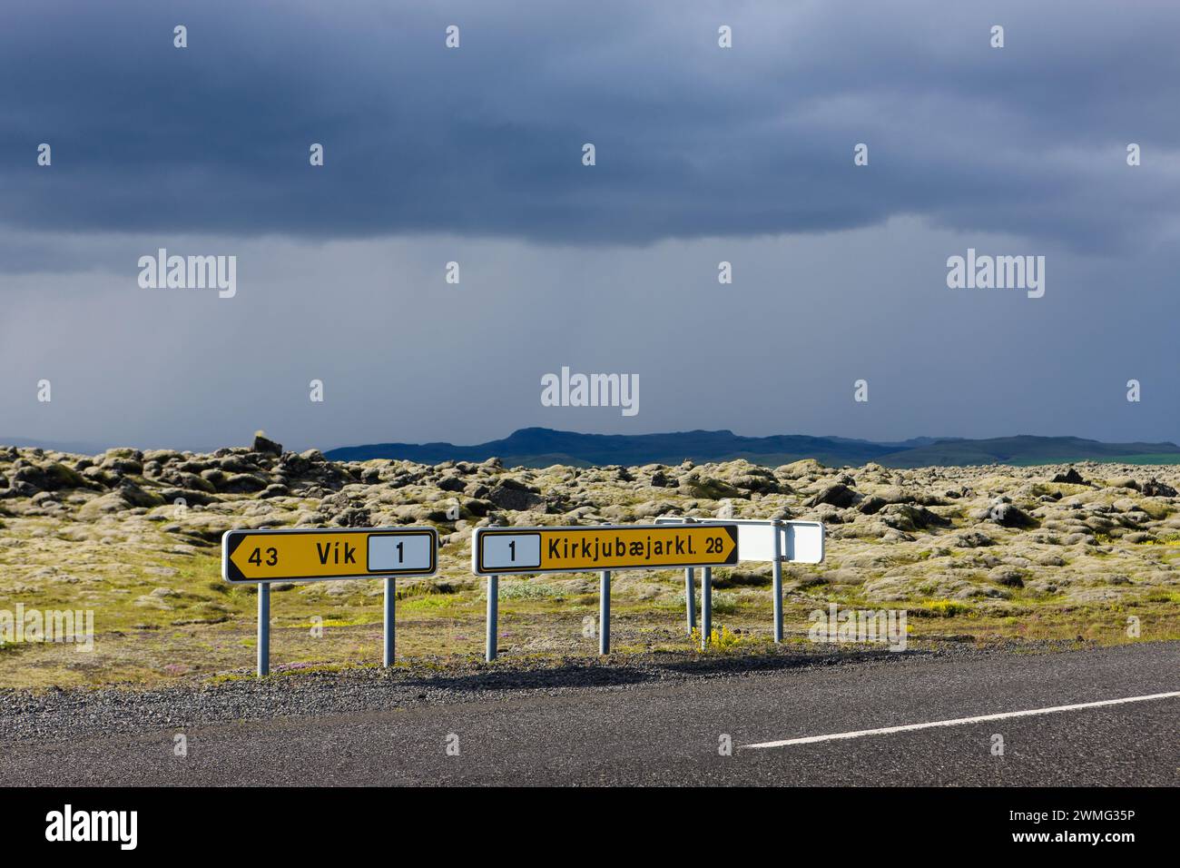 A road with signs on it Stock Photo - Alamy