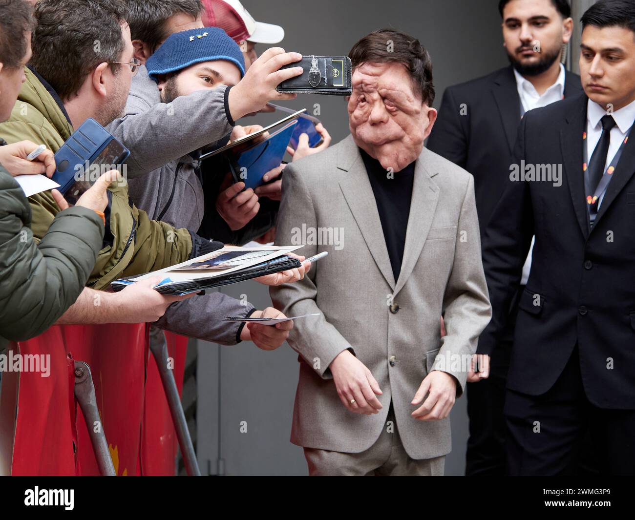 Berlin, Germany, 16th Feb, 2024. 74th Berlinale, actor Adam Pearson ...