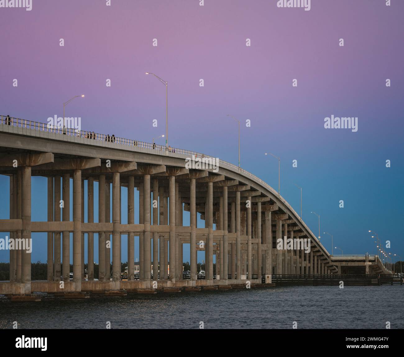 bridge over the sea sunset key Biscayne miami Stock Photo - Alamy