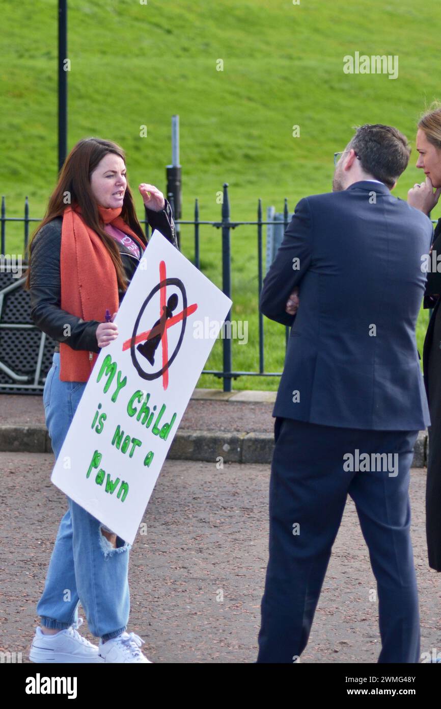 Belfast, United Kingdom 26 02 2024 Parents from the Colin Autism ...