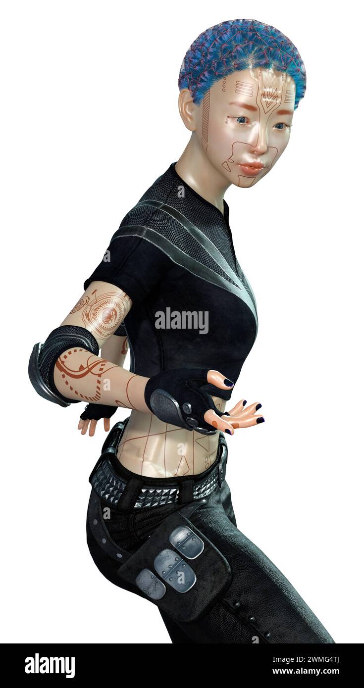 3D rendering of a female robot isolated on white background Stock Photo ...