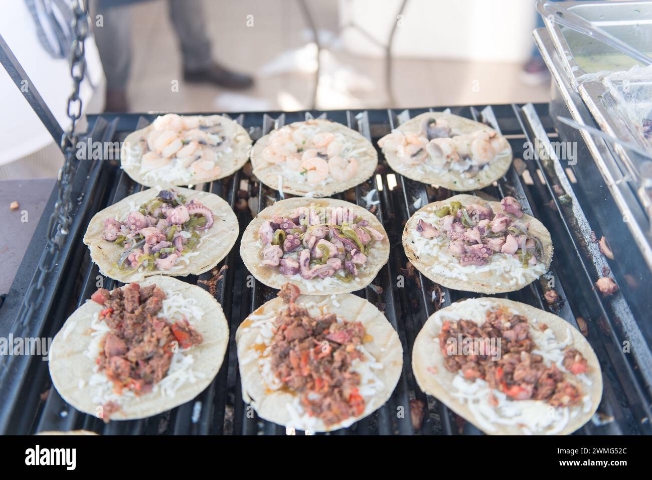 Tacos on a Hot Grill Stock Photo - Alamy
