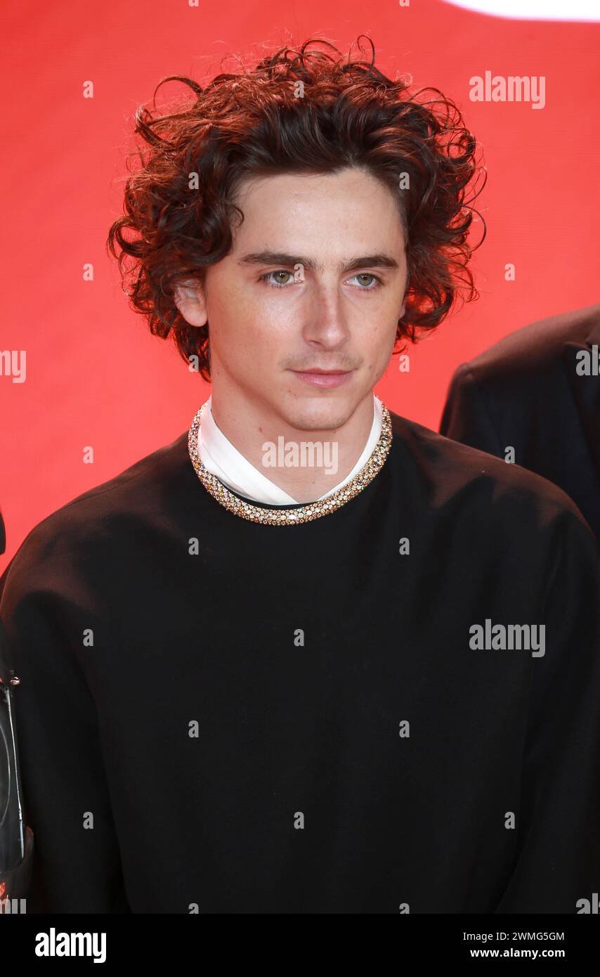 Timothée Chalamet attends the World Premiere of "Dune: Part Two" in ...