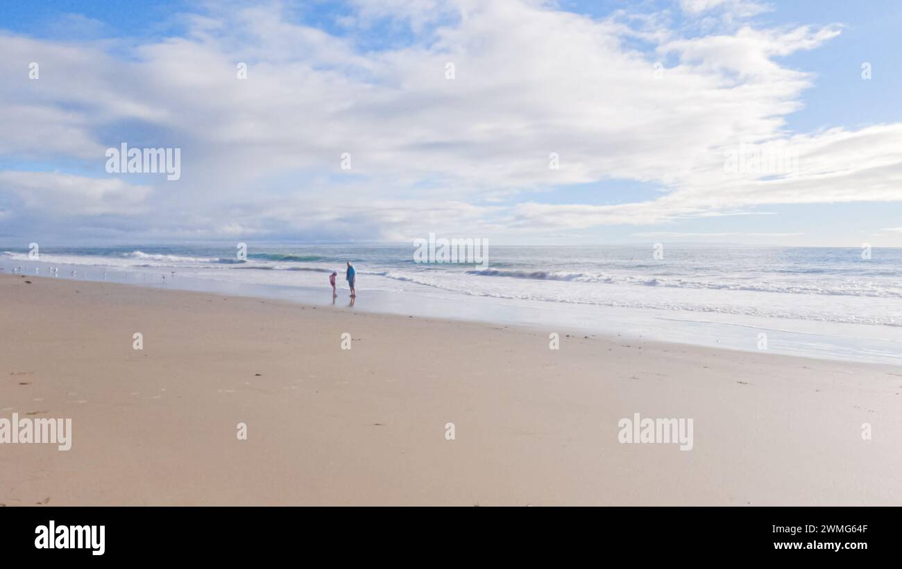 Father, Daughter Stroll El Capitan Beach, California Stock Photo - Alamy