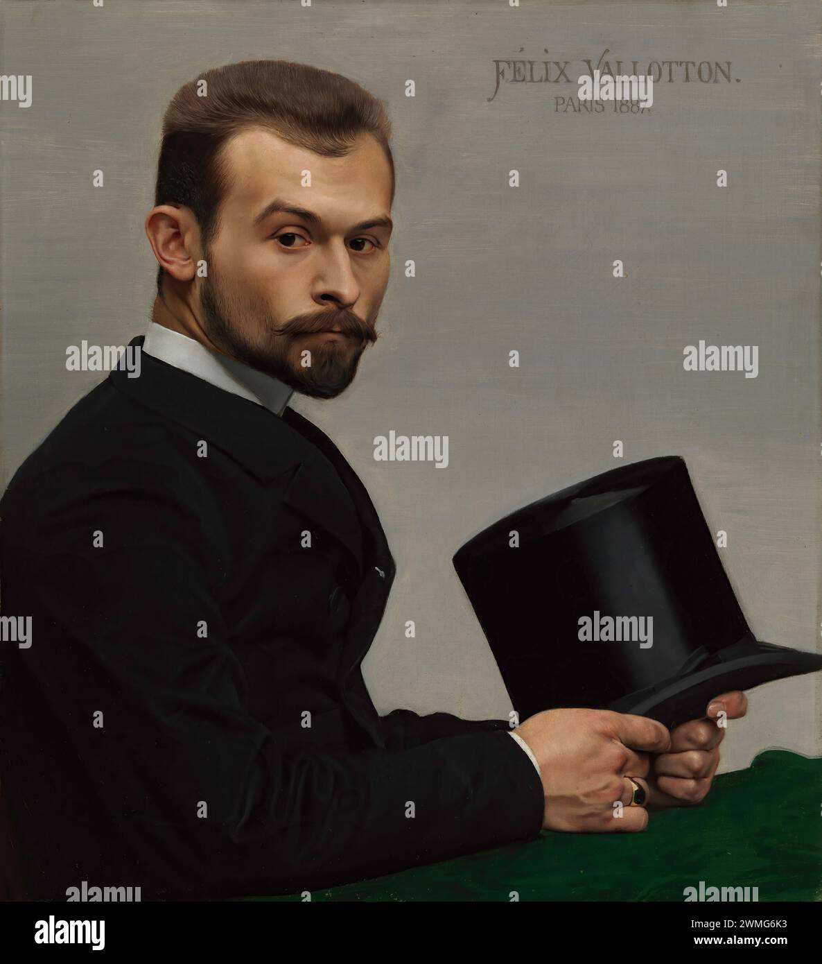 Vallotton Félix - Portrait of Félix Jasinski Holding his Hat Stock ...