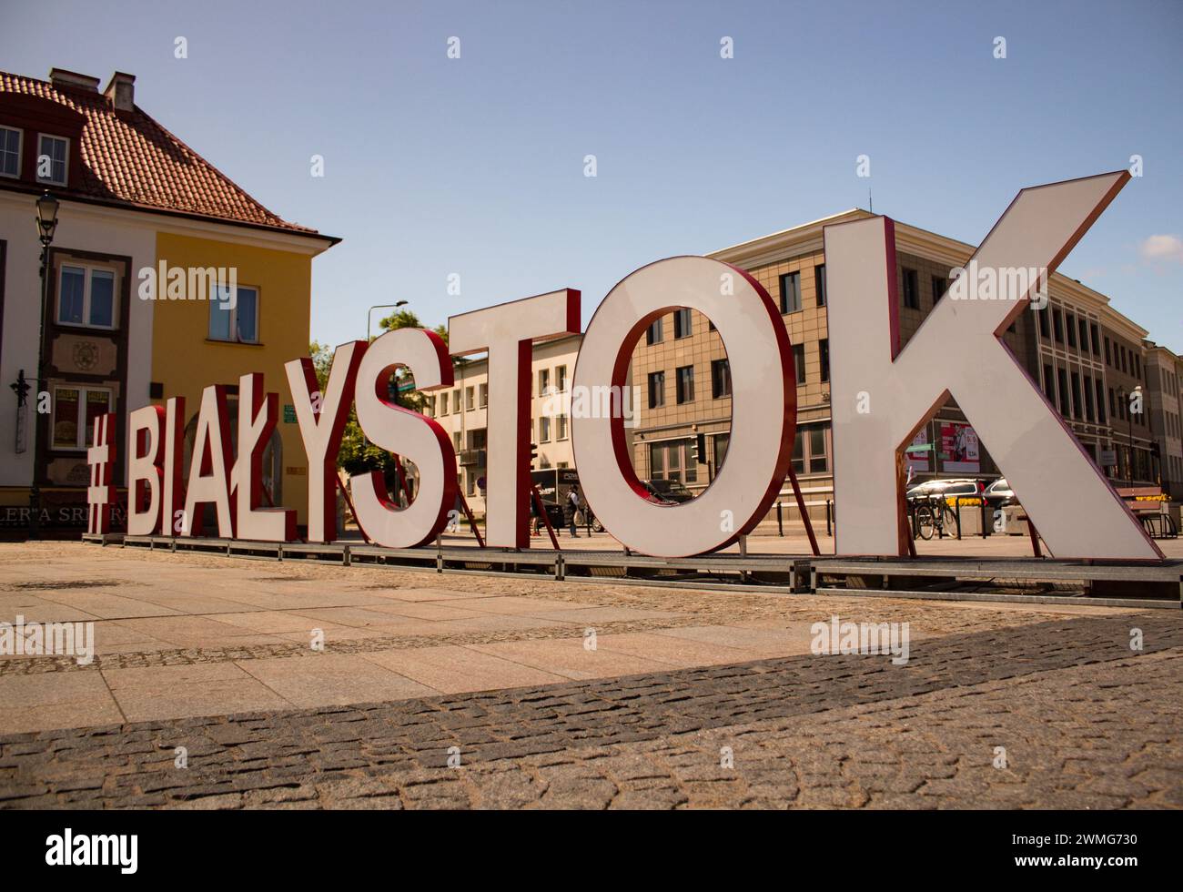 Signboard of the City of Bialystok.3.04.2024 Bialystok Poland. City ...