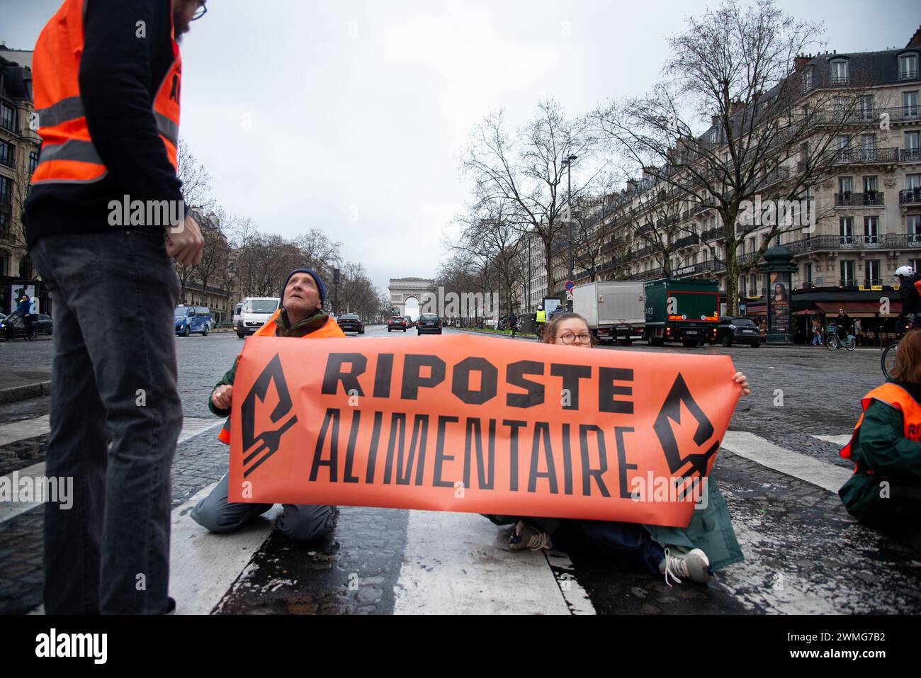 Paris, France. 26th Feb, 2024. Activists of environmental group ...