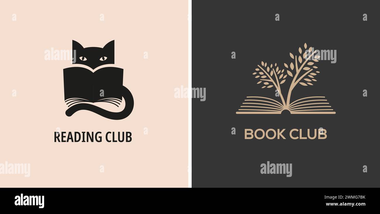 Minimalist Book, reading and writing logo. Minimal modern style book ...