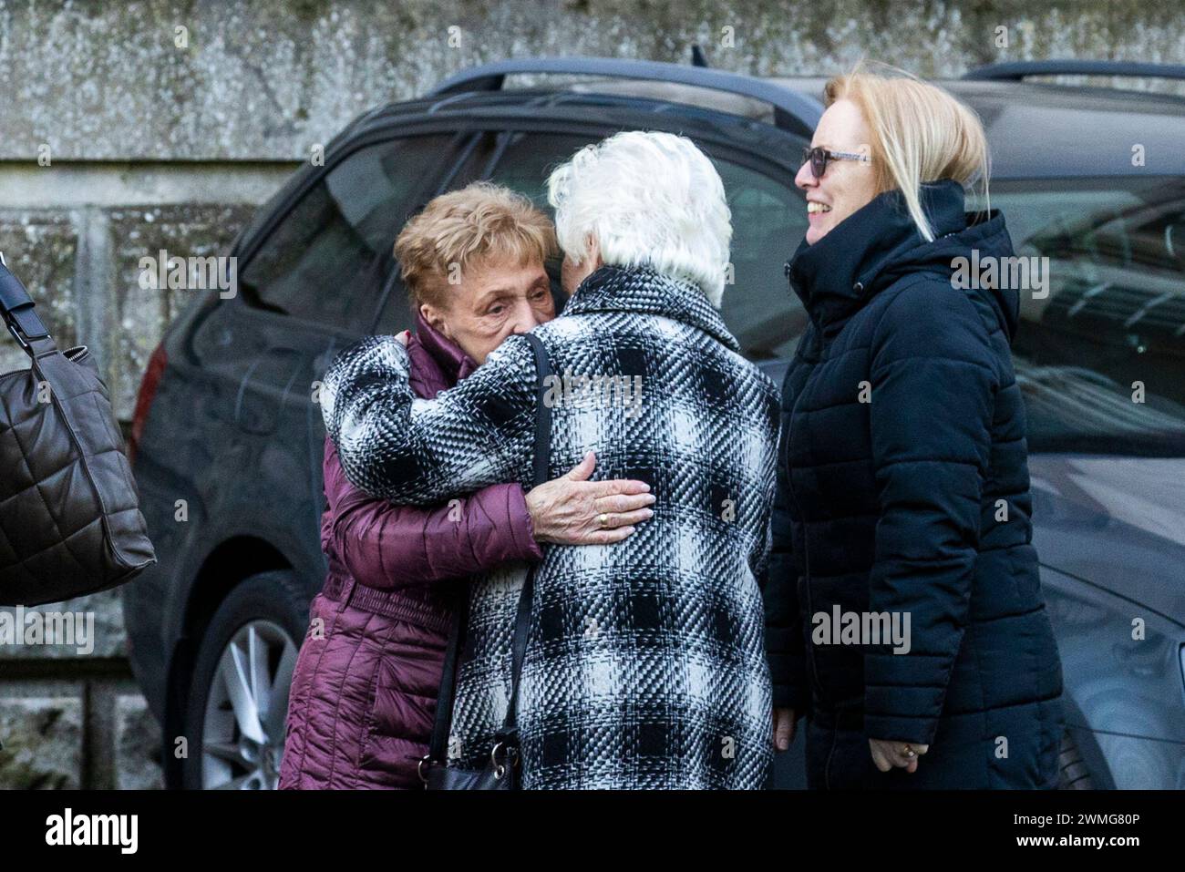 Marie Newton (left), widow of John Toland, and Mary Loughrey (centre ...