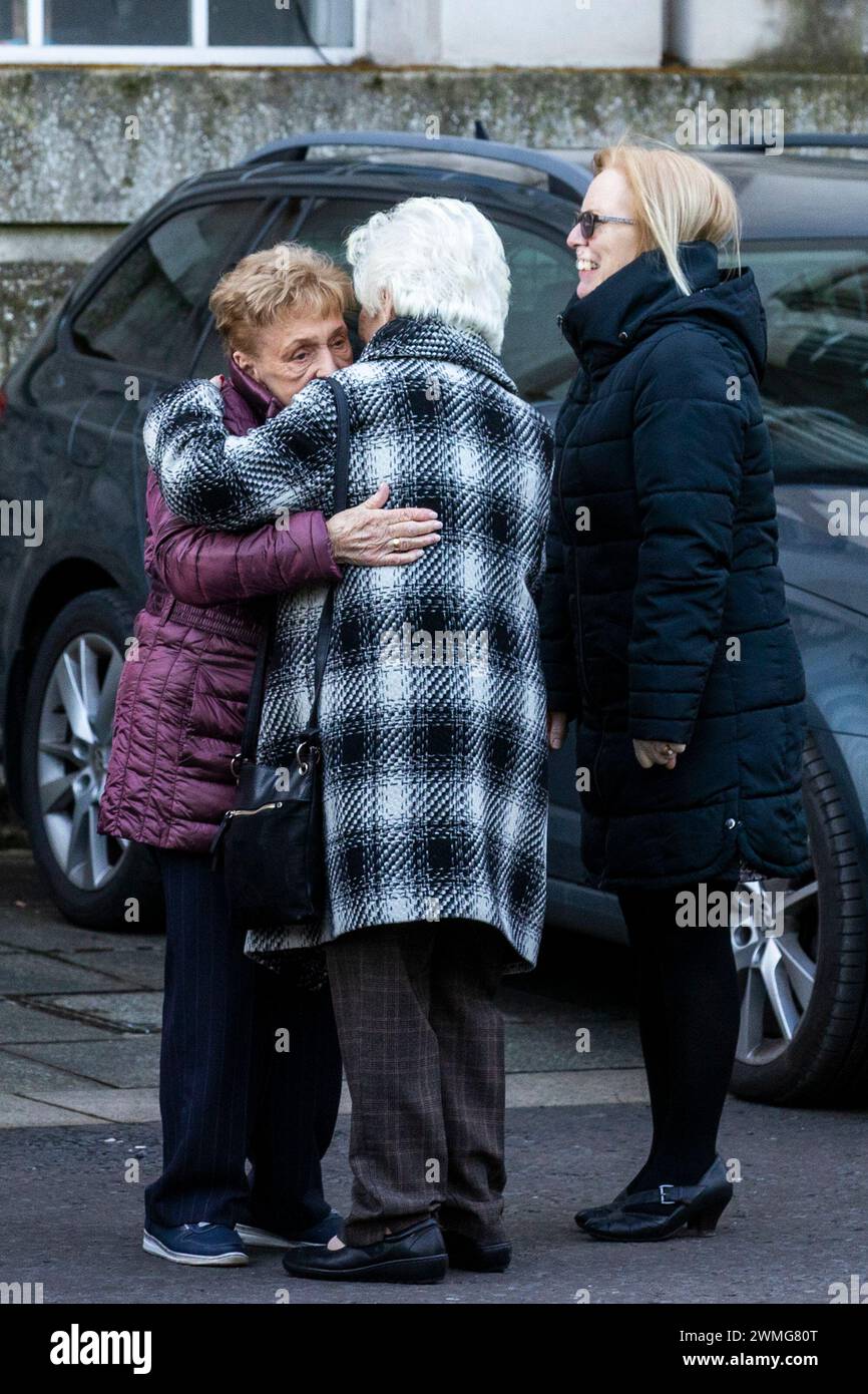Marie Newton (left), widow of John Toland, and Mary Loughrey (centre ...