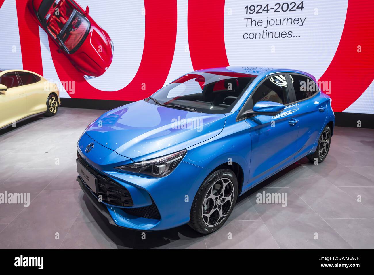 The New MG3 hybrid electric car is presented, during the press day at ...