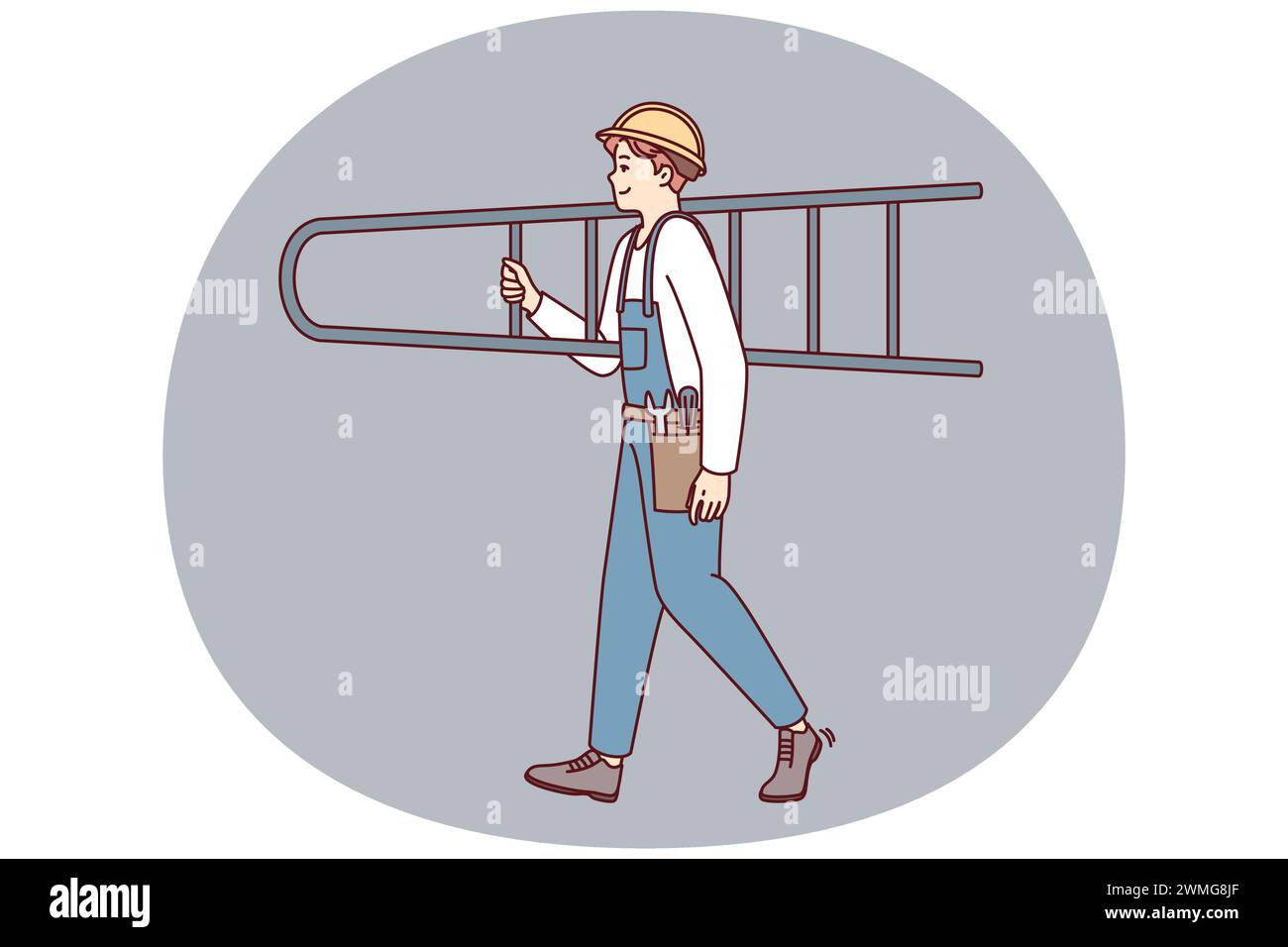 Man carries tools Cut Out Stock Images & Pictures - Alamy