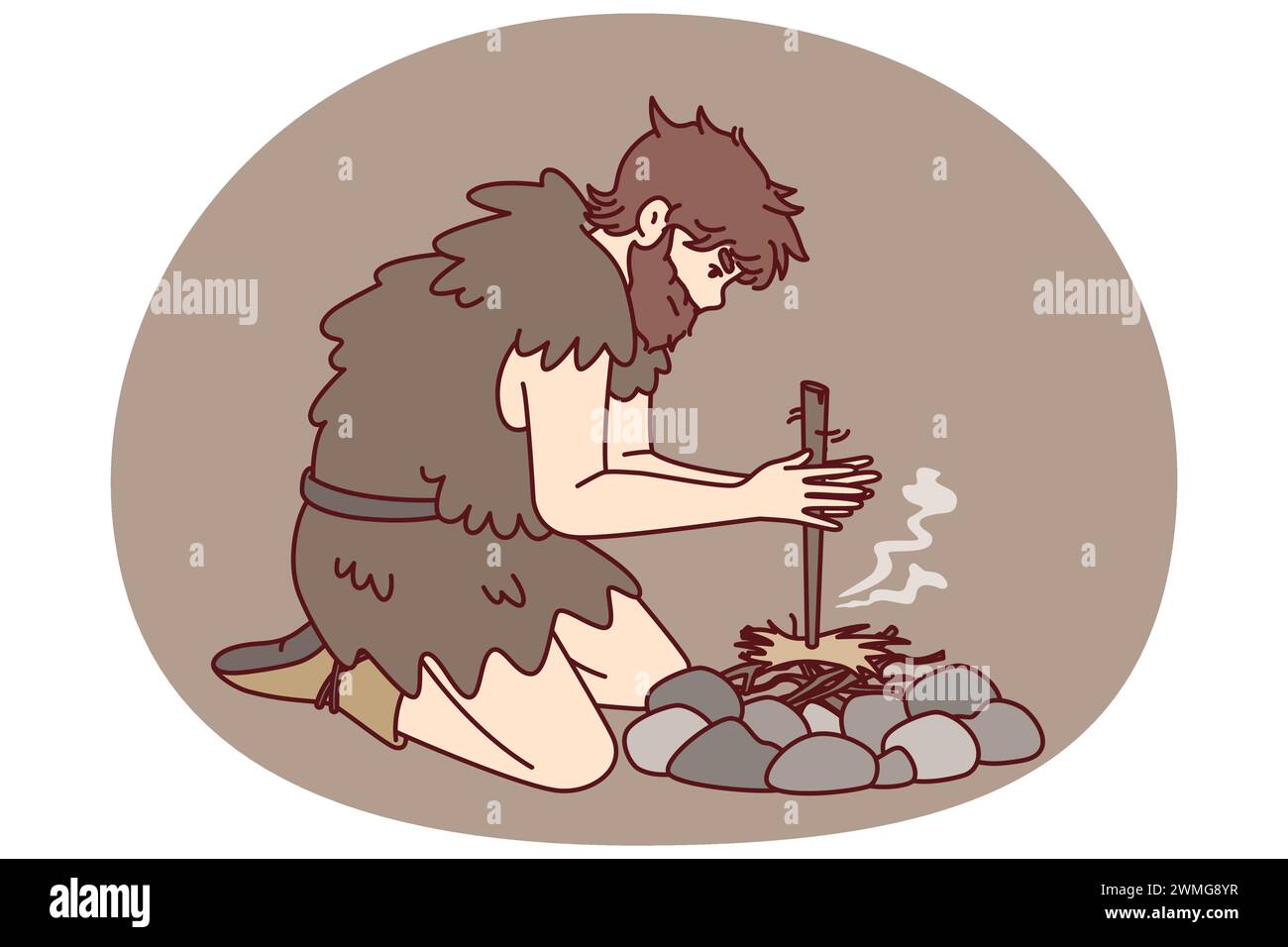 Prehistoric man fire animal hi-res stock photography and images - Alamy