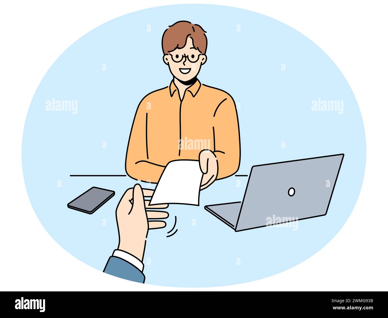 Person give cheque Stock Vector Images - Alamy