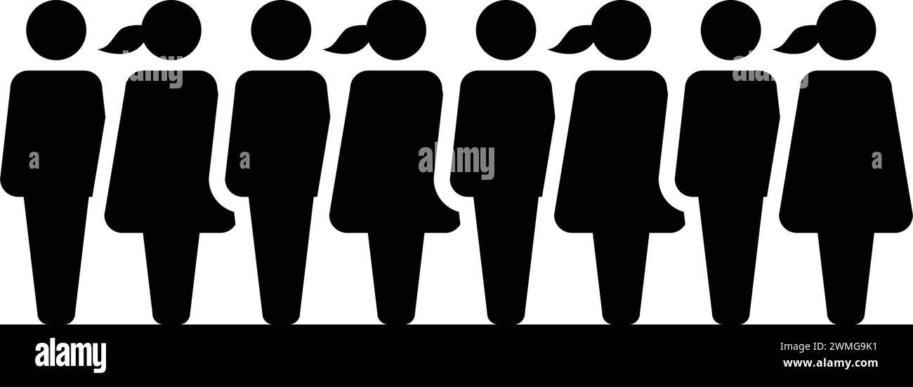 People icon vector male and female group of persons symbol in glyph ...