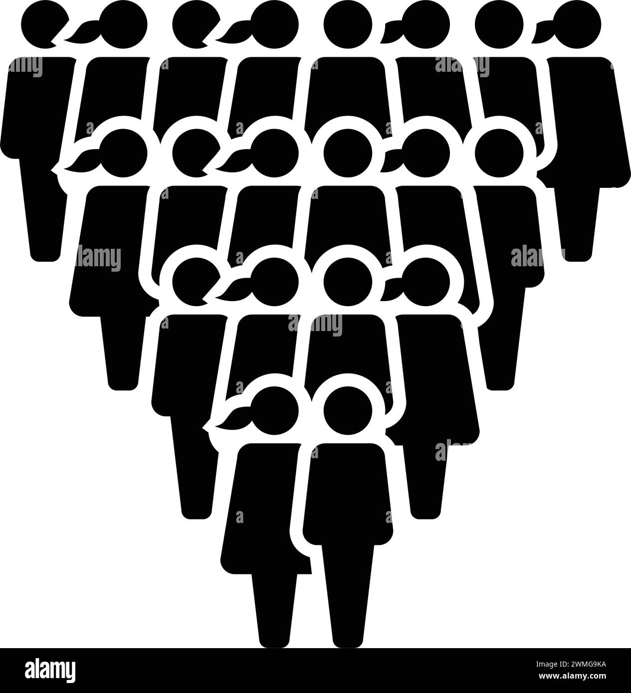 People icon vector male and female group of persons symbol in glyph ...