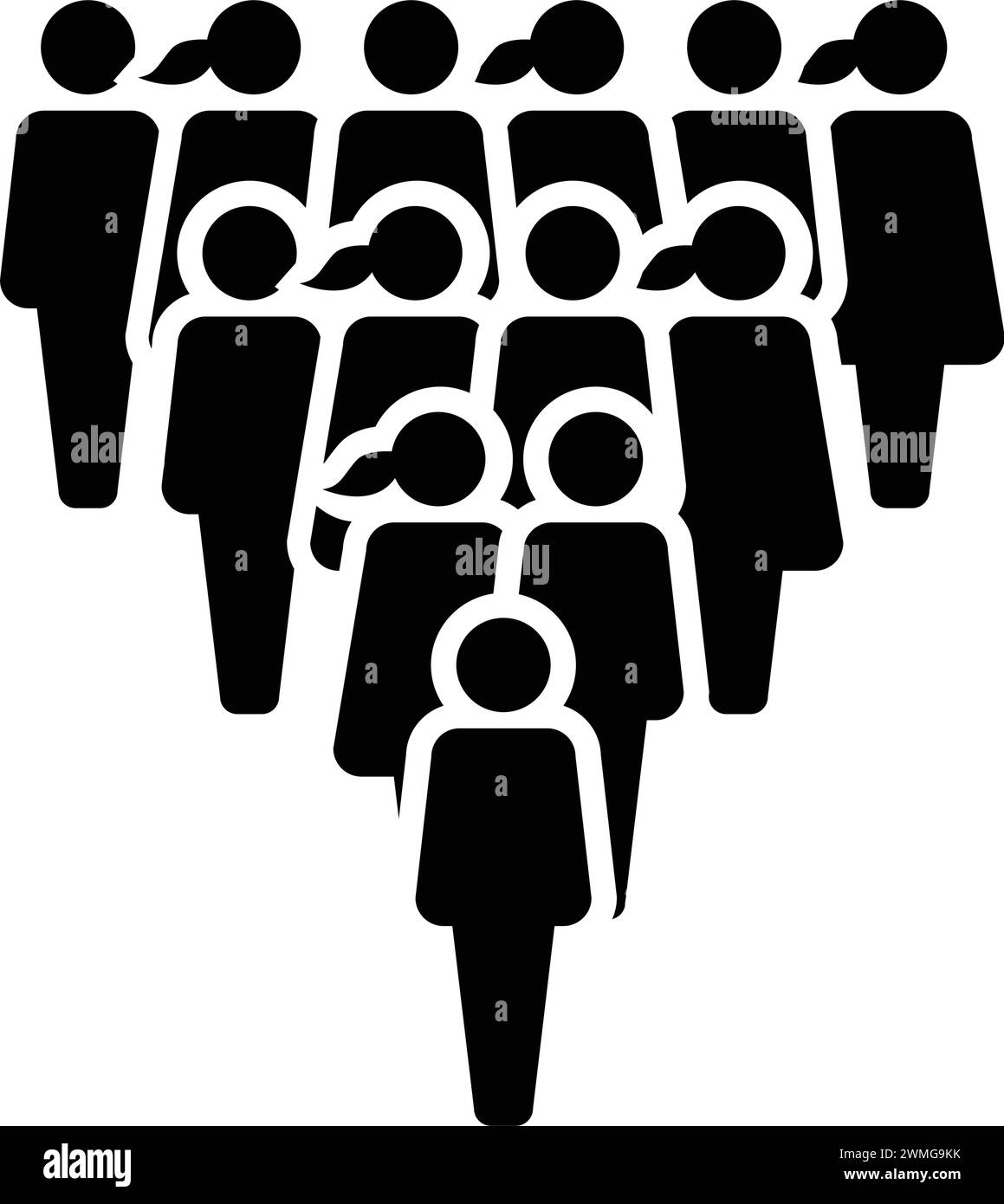 People icon vector male and female group of persons symbol in glyph ...