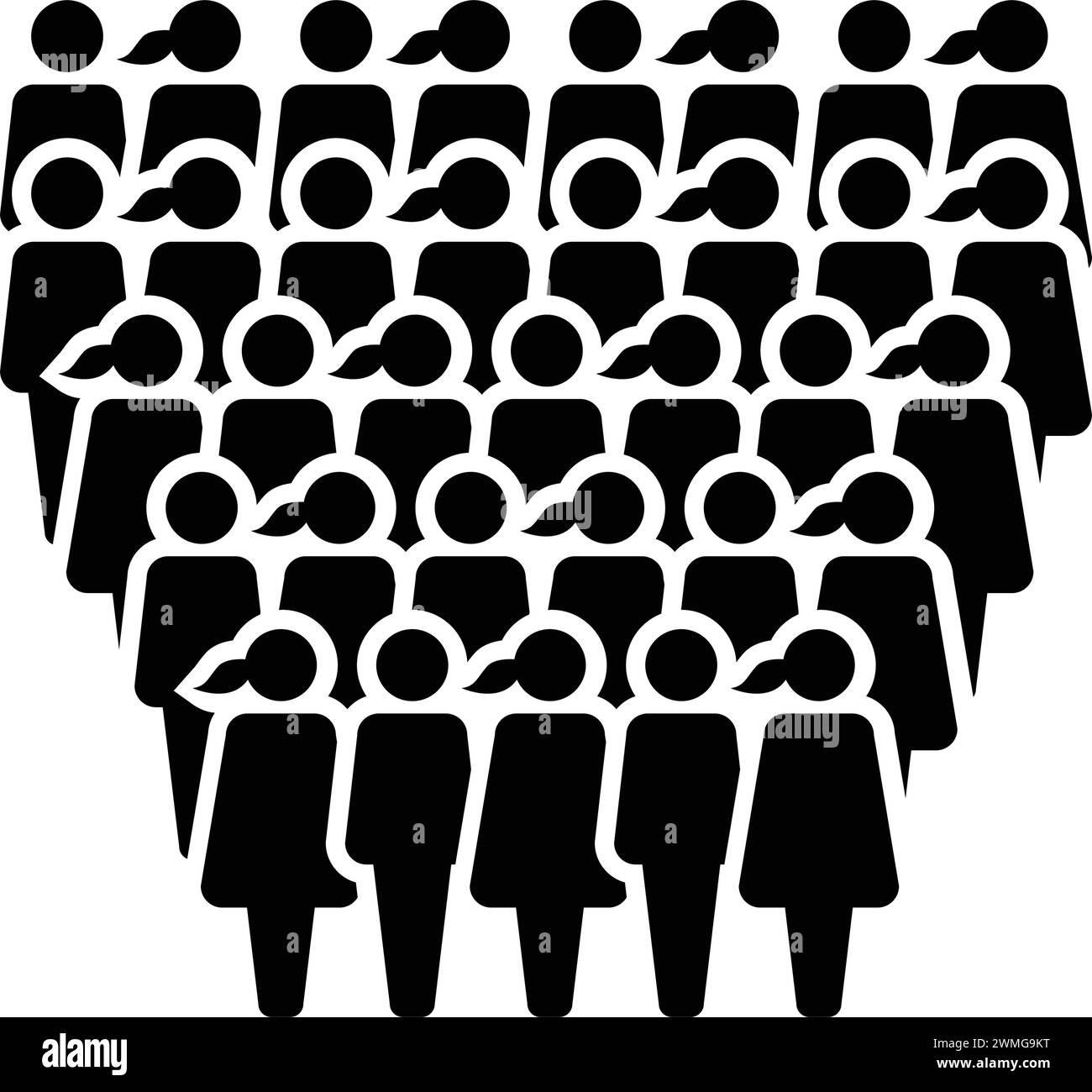 People icon vector male and female group of persons symbol in glyph ...