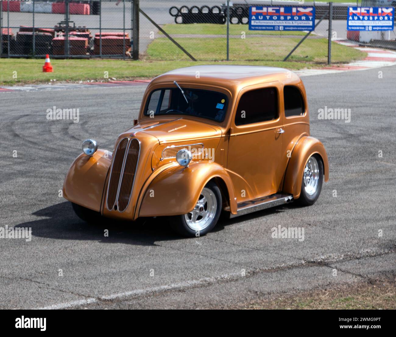 Hot Rod Based on a Ford Popular, being demonstrated, in the Yokohama ...